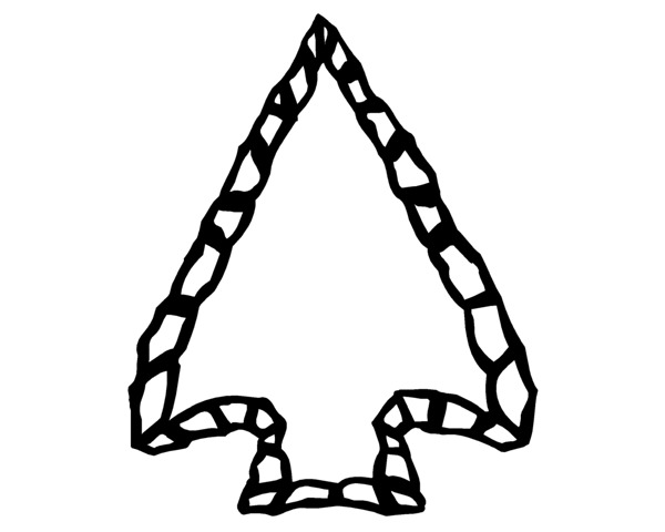 Arrowhead Indian Arrow Clip Art Sketch Coloring Page